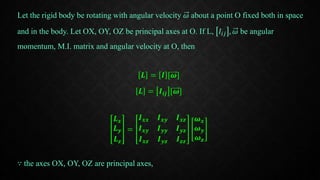 MOTION OF A RIGID BODY IN SPACE | PPTX