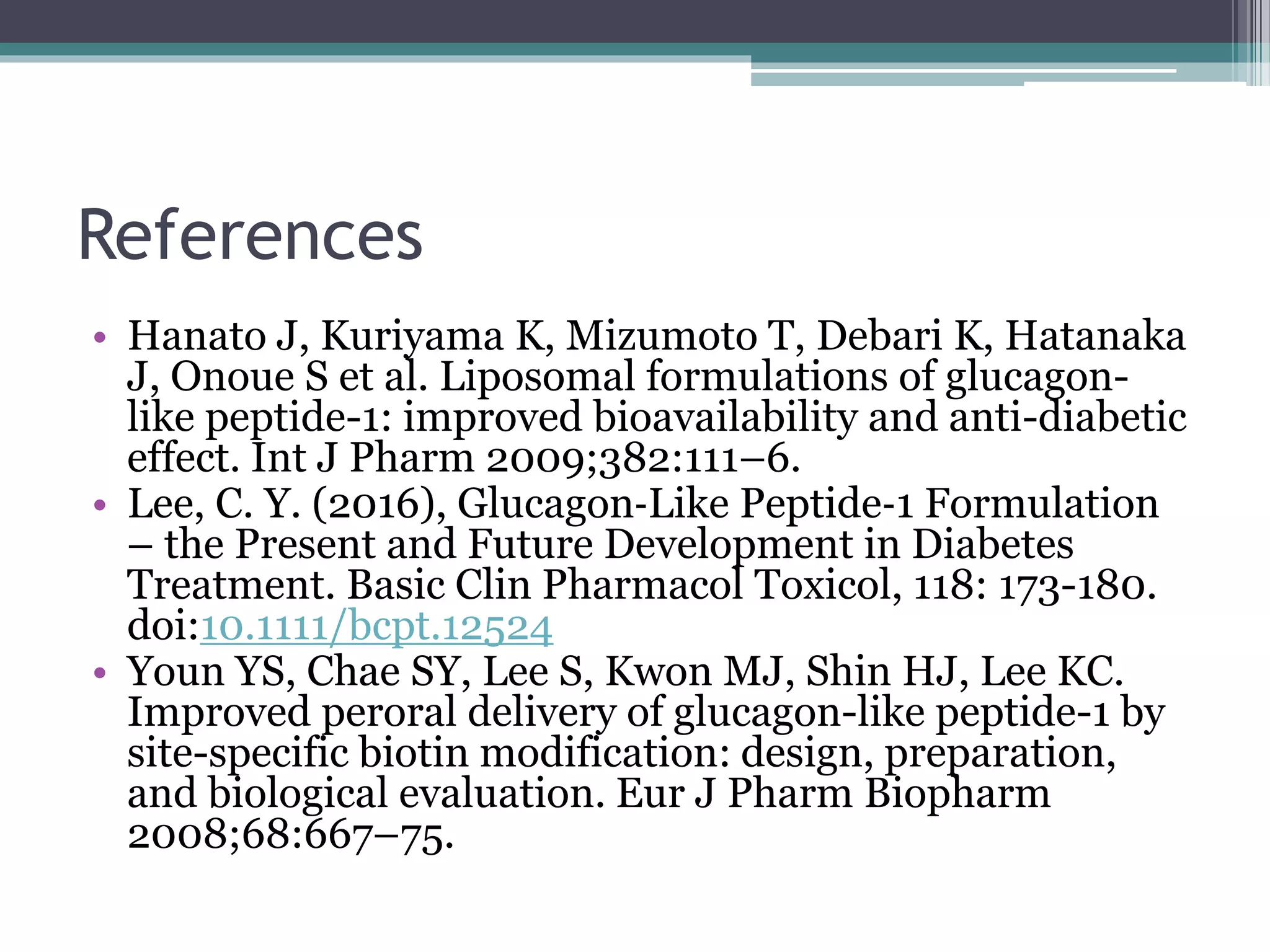 Advancement in glp 1 formulation | PPTX