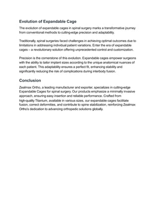 Advancement in Interbody Fusion with Expandable Cage.pptx