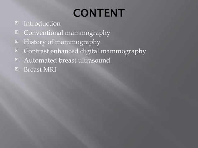 Advancement in Mammography | PPTX