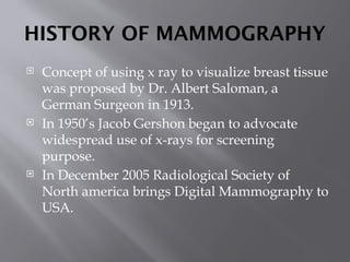 Advancement in Mammography | PPTX