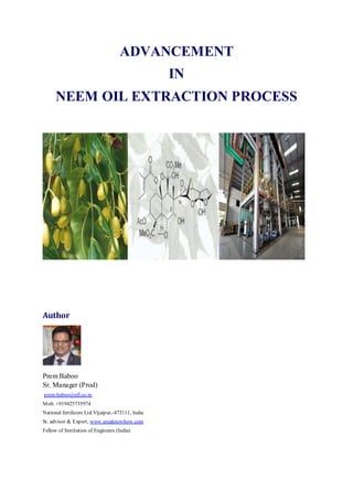 Advancement in neem oil extraction process | PDF