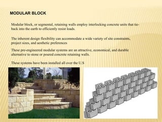 Advancement in retaining wall | PPT