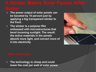 Advancement in solar cell | PPTX