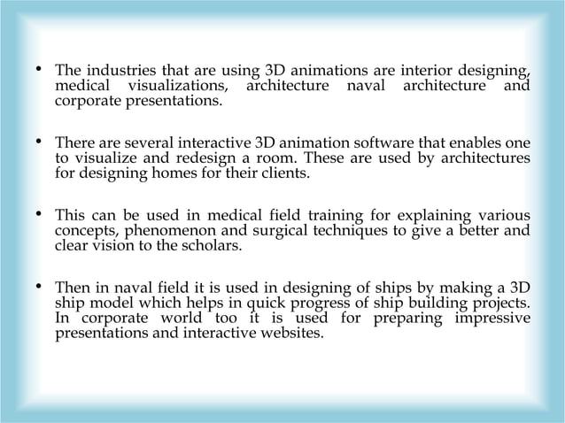 Advancement of 3D Animation Industry | PPT