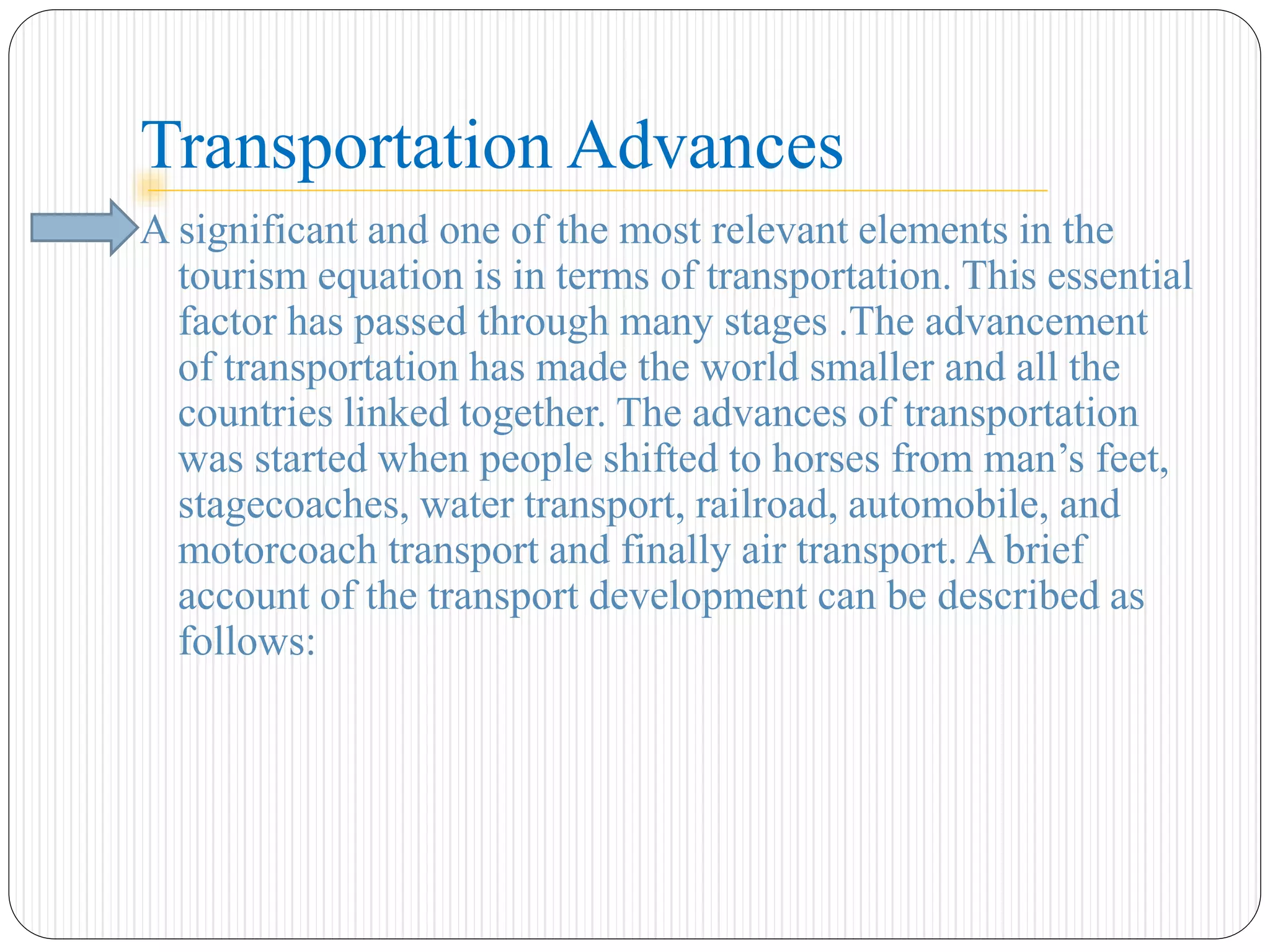 Advancement of the transportation sector | PPTX