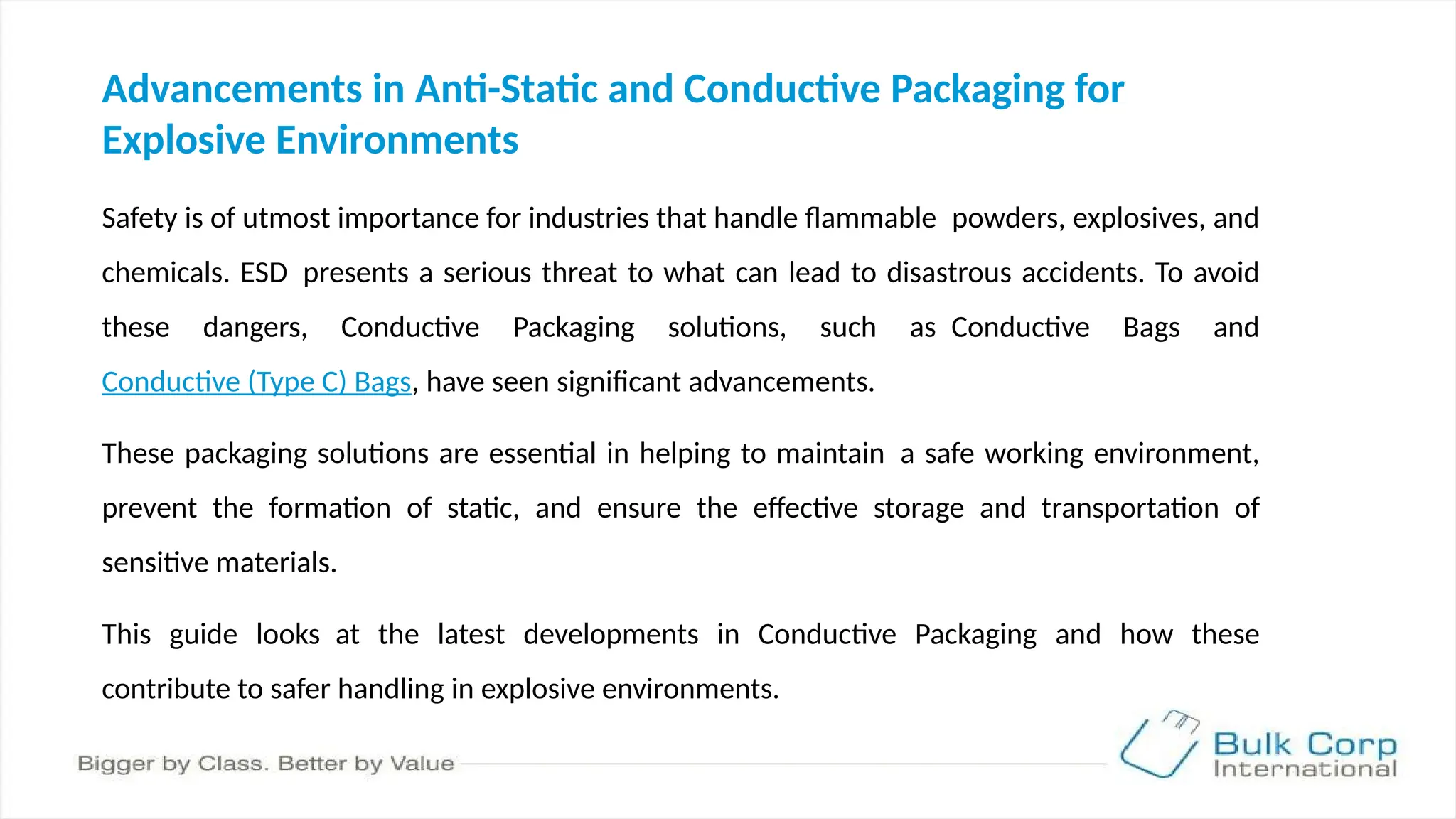 Advancements in Anti-Static and Conductive Packaging for Explosive ...