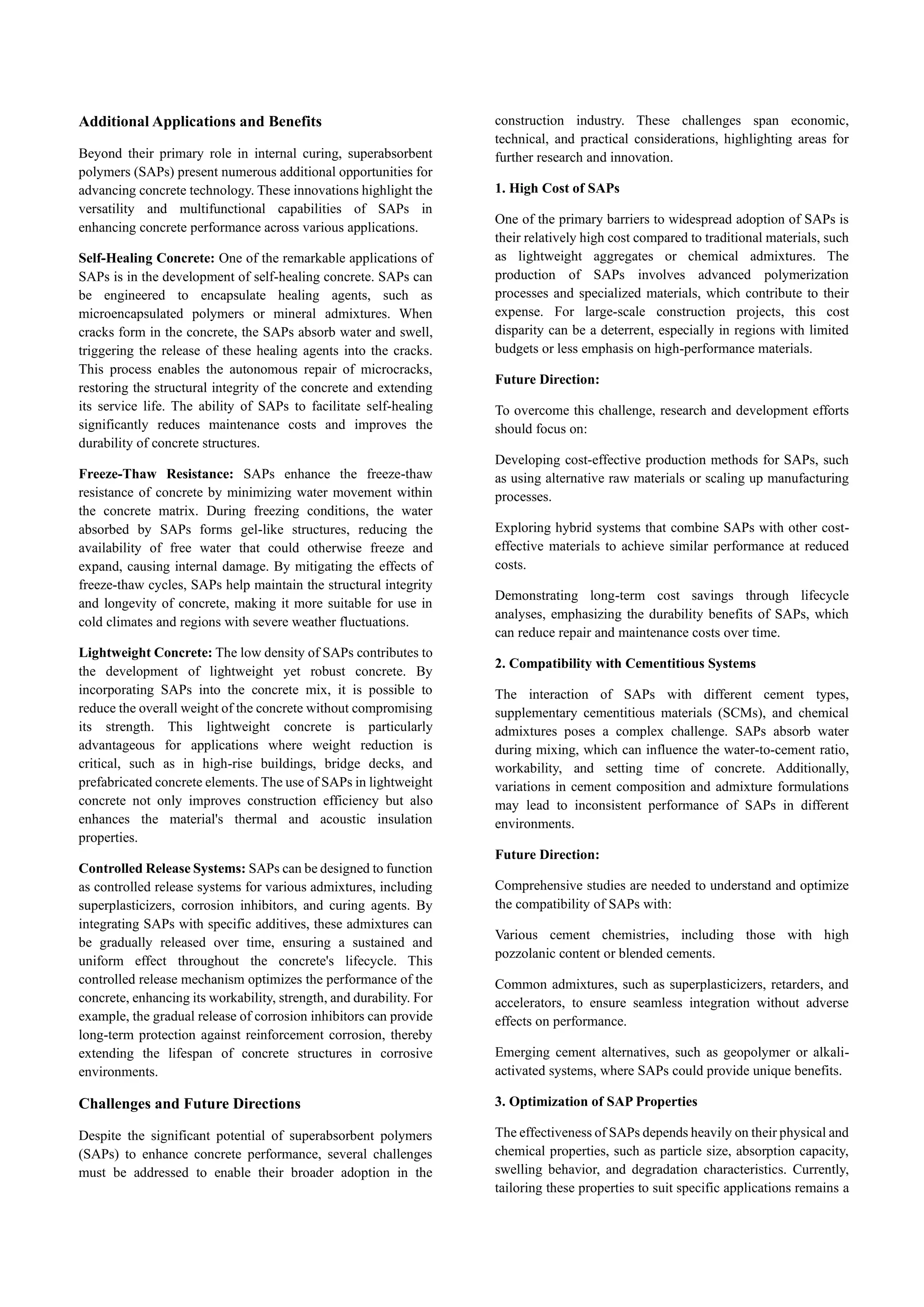 Advancements in Concrete Technology Using Super Absorbent Polymer | PDF