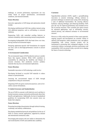 Advancements in Concrete Technology Using Super Absorbent Polymer | PDF