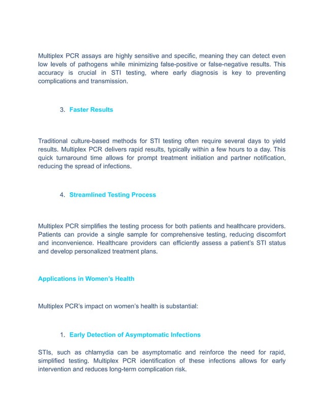 Advancements in Multiplex PCR for Comprehensive STI Testing | PDF