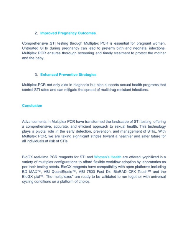 Advancements in Multiplex PCR for Comprehensive STI Testing | PDF