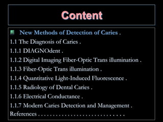 Advance method in detection of dental caries copy | PPT