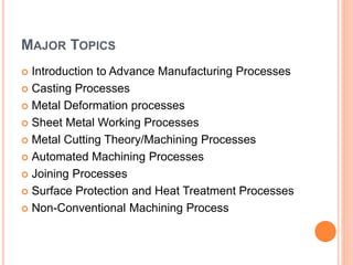 Advance Mfg Processes introduction | PPT | Free Download