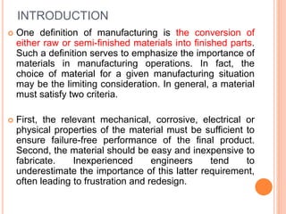 Advance Mfg Processes introduction | PPT
