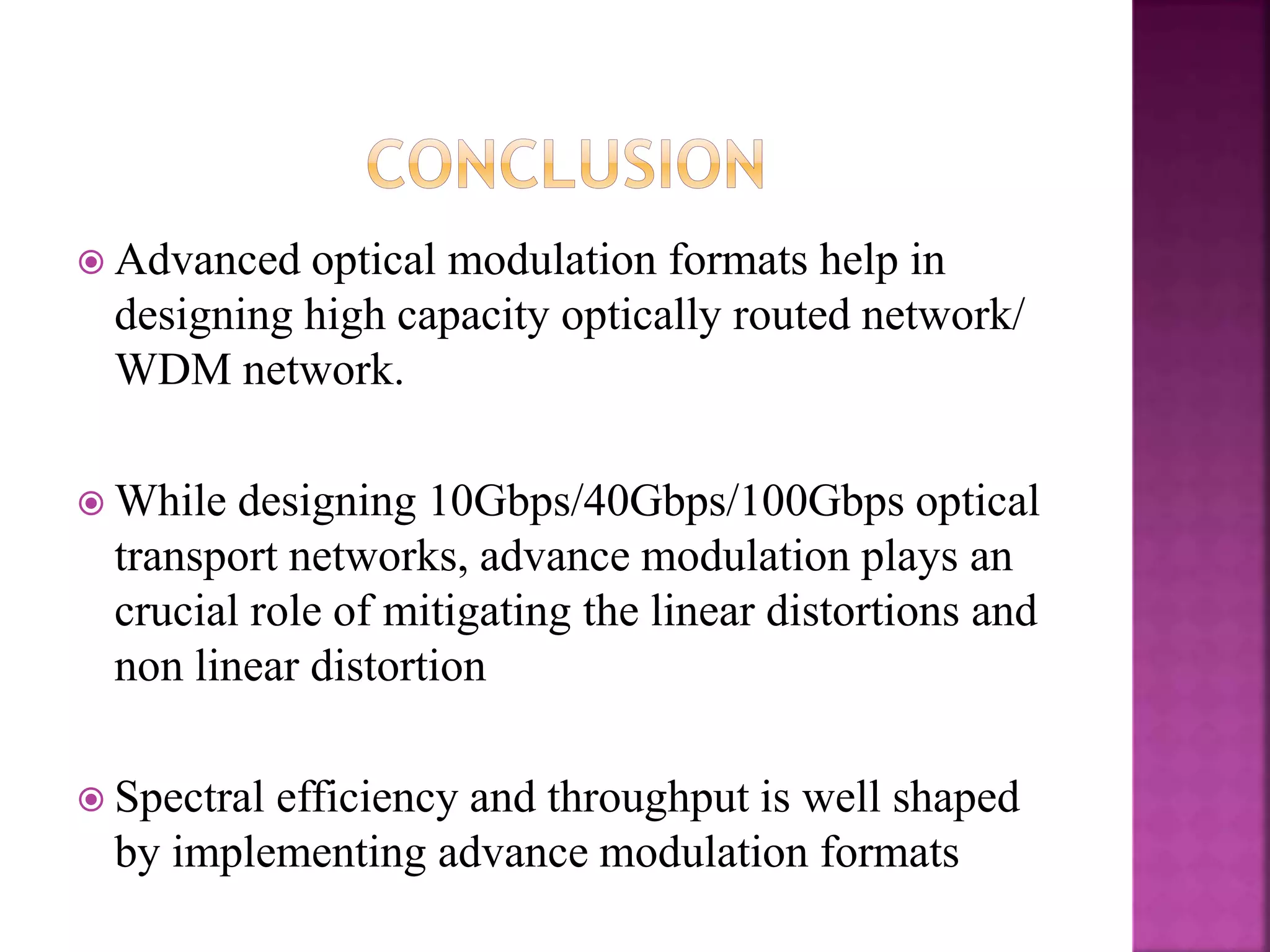 Advance optical modulation formats | PPTX