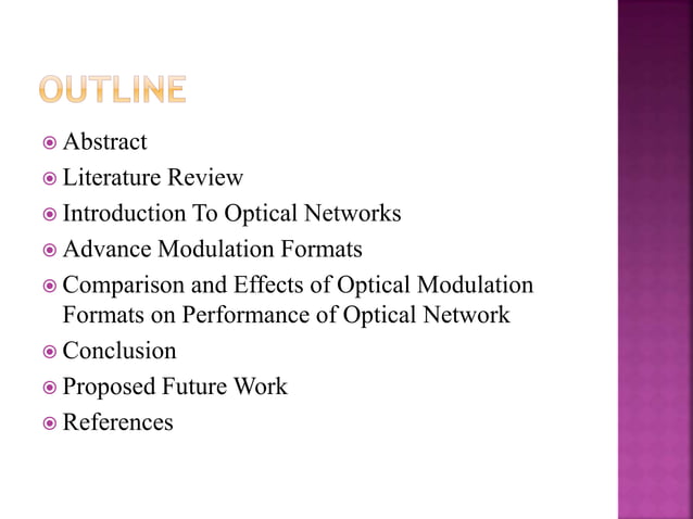 Advance Optical Modulation Formats Pptx