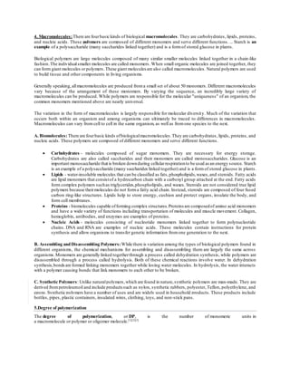Advance polymer chemistry - Shan Chowdhury | DOCX