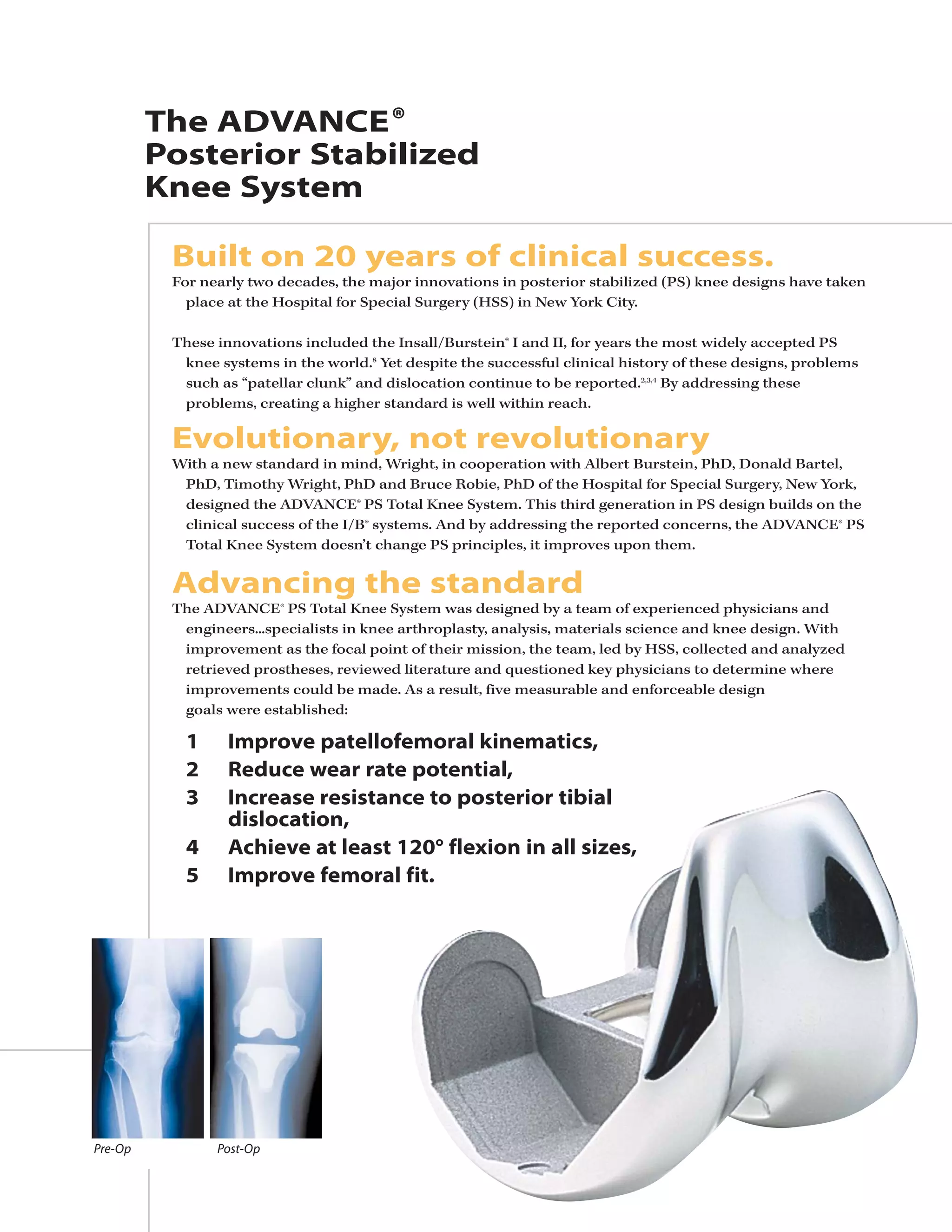 Advance® posterior stabilized knee system | PDF