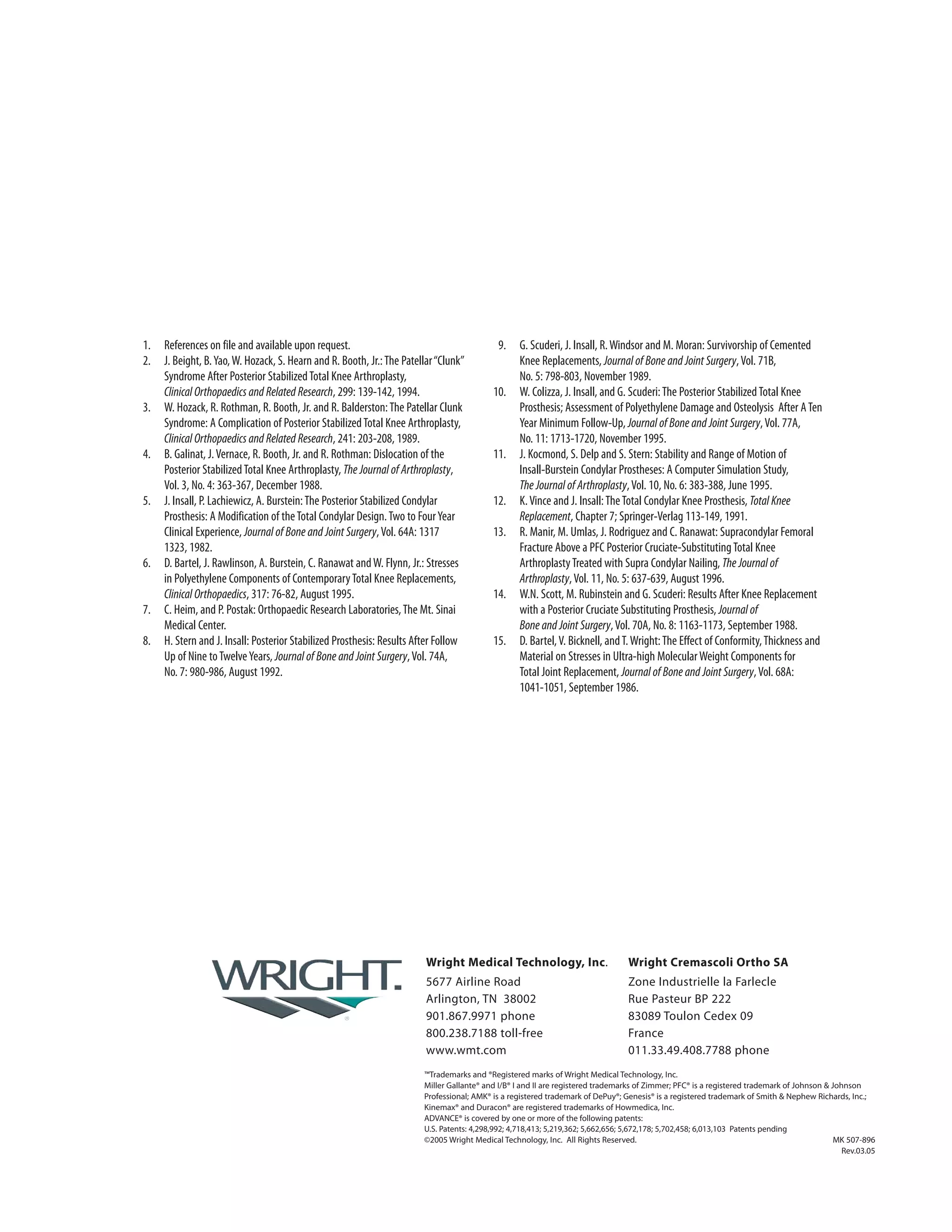 Advance® posterior stabilized knee system | PDF