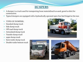 Dumpers, industrial trucks, concrete mixers | PPTX