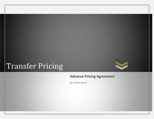 Advance pricing agreement | PDF | Business Accounting & Finance | Business
