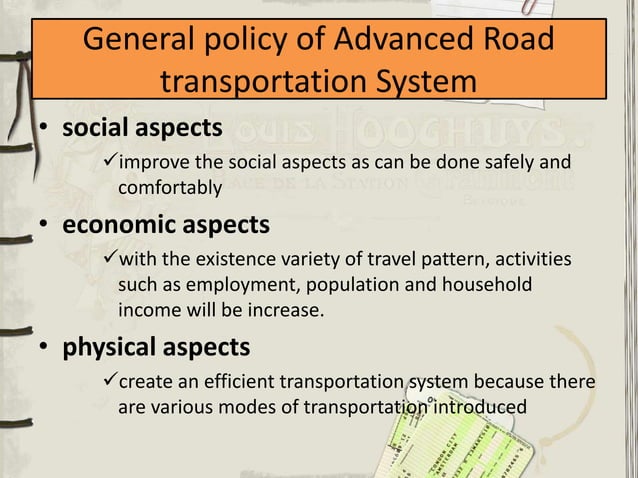 Advance road transportation system ppt | PPT