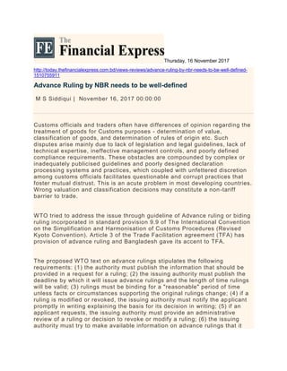 Advance ruling by nbr needs to be well defined | PDF | Business ...