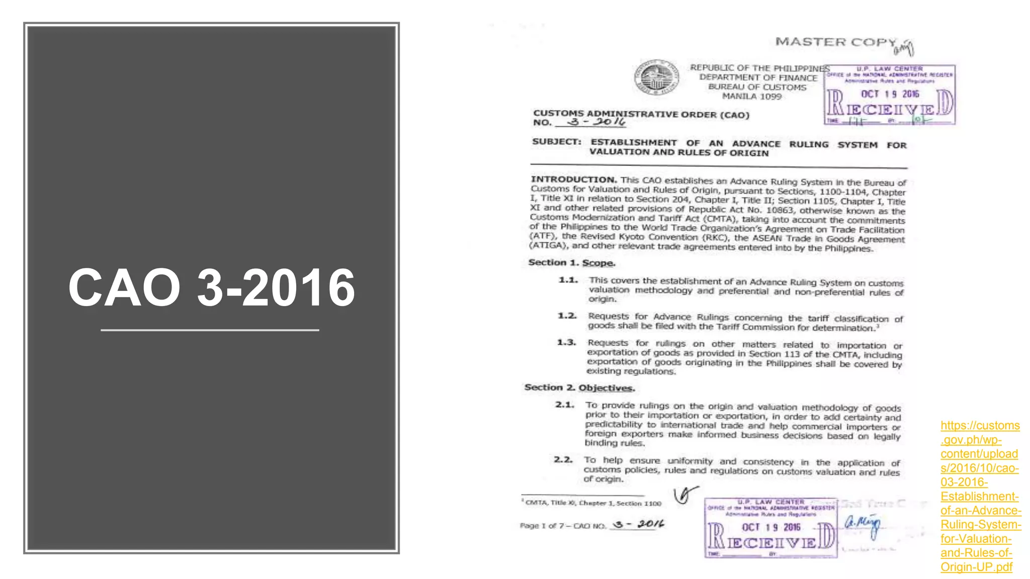 Advance Ruling PPT (11.05.22) Customs Proceedings.pptx