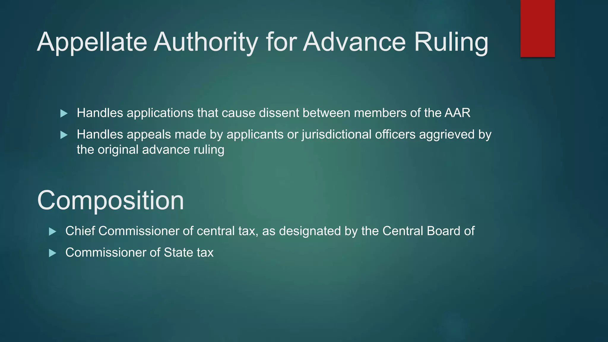 Advance ruling presentation | PPTX