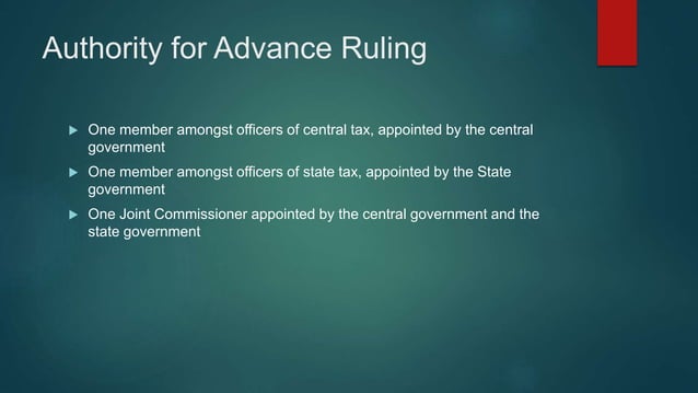 Advance ruling presentation | PPTX | Legal Services Industry | Industries