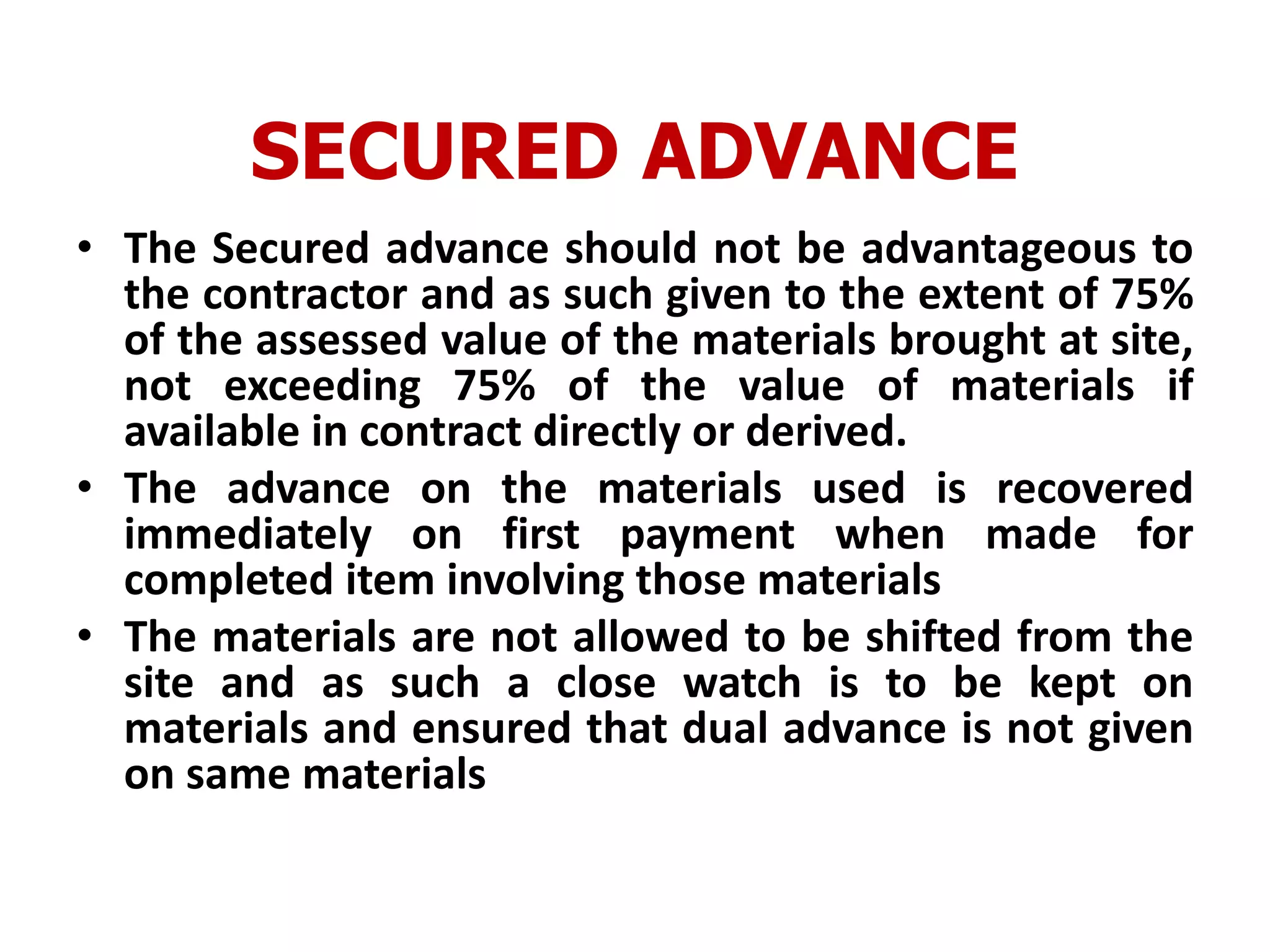 Advance Payments in Works | PPTX