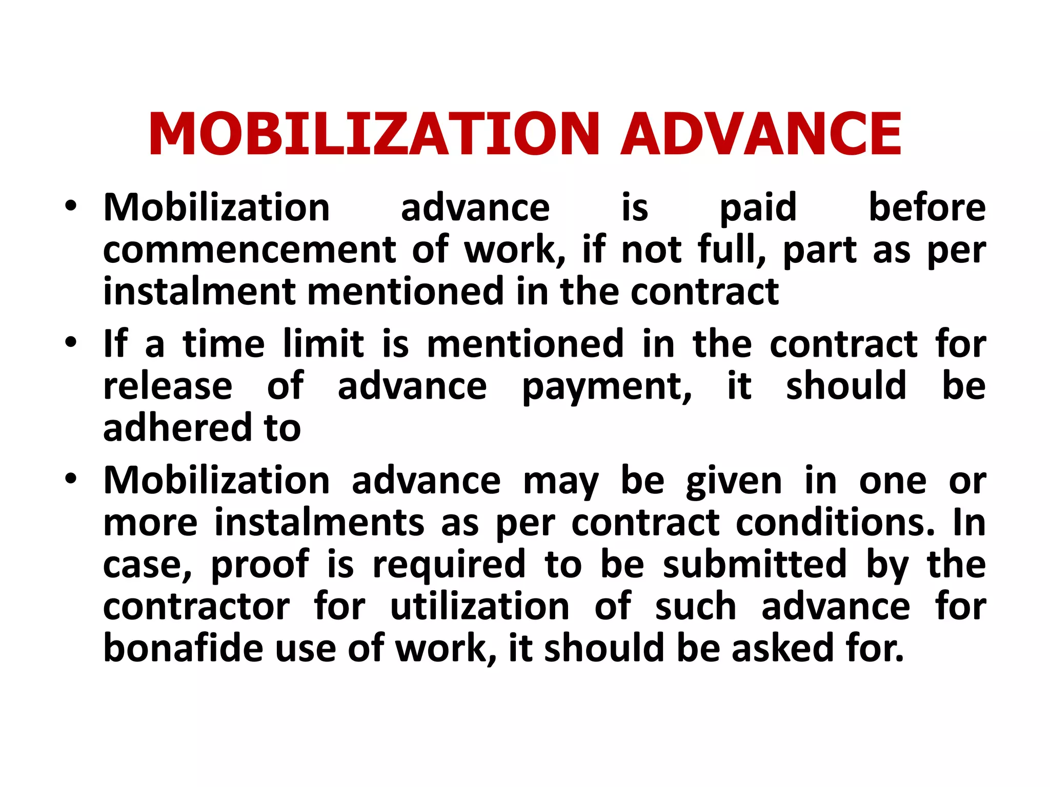 Advance Payments in Works | PPTX