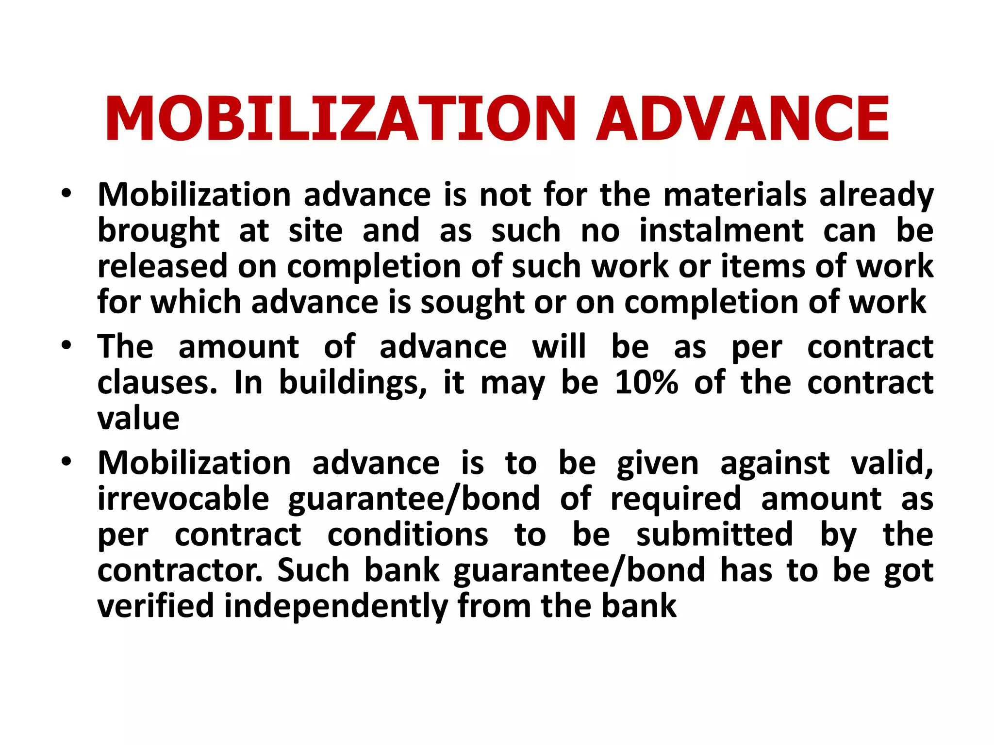 Advance Payments in Works | PPTX