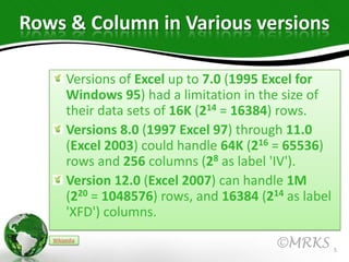 Advances in ms excel | PPSX