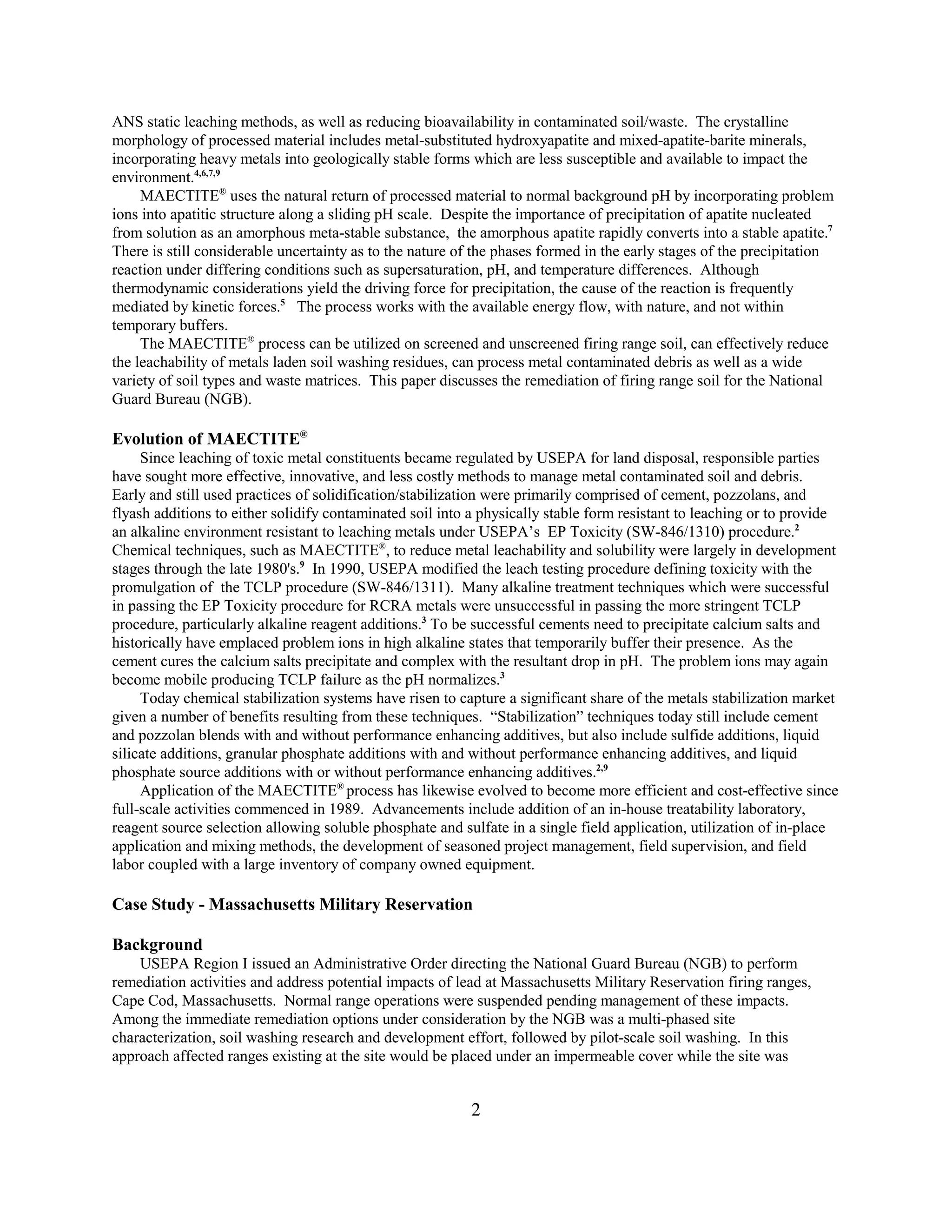 Advances in Heavy Metal Fixation, Chemical Treatment/Crystallization ...
