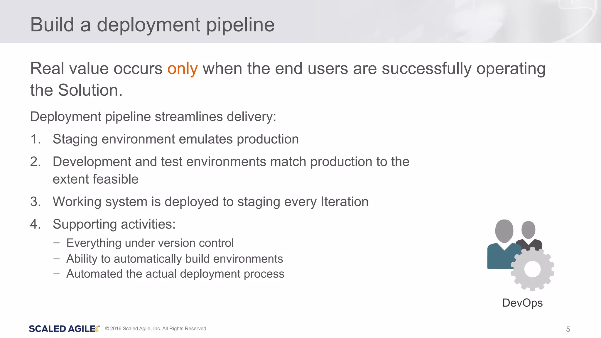 Advances in SAFe DevOps | PPT