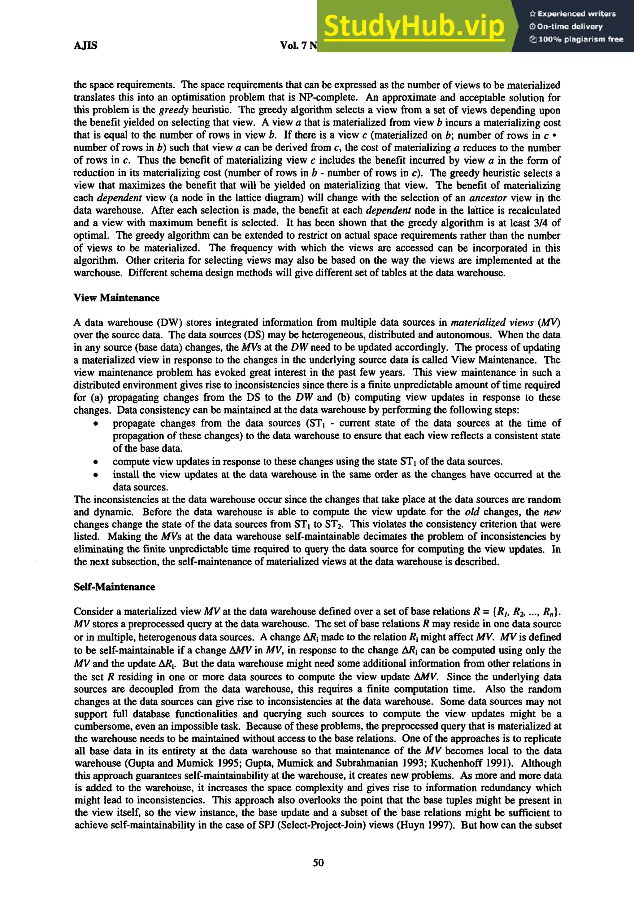 Advances And Research Directions In Data-Warehousing Technology | PDF