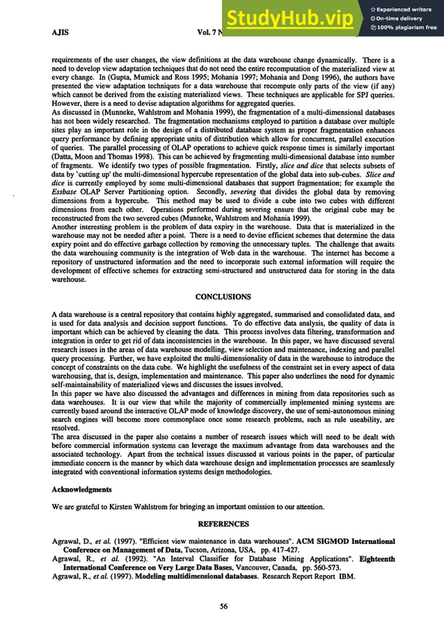 Advances And Research Directions In Data-Warehousing Technology | PDF