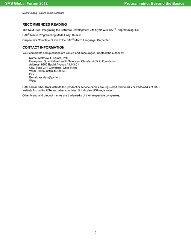 Advance sas useful tricks | PDF