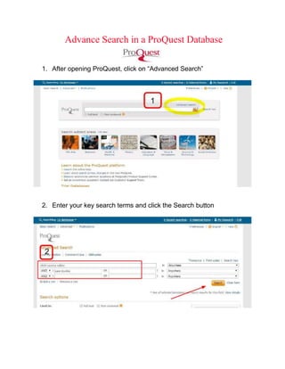 Advance Search in ProQuest | PDF