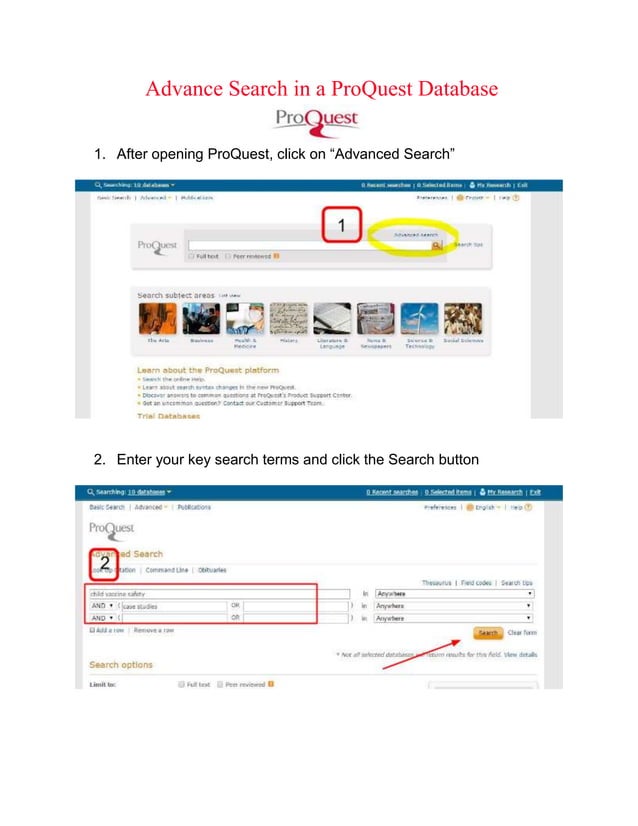 Advance Search in ProQuest | PDF