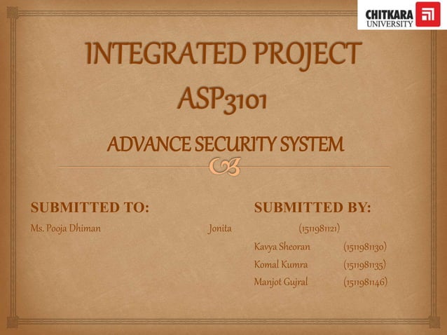 Advance security system (ppt) | PPTX