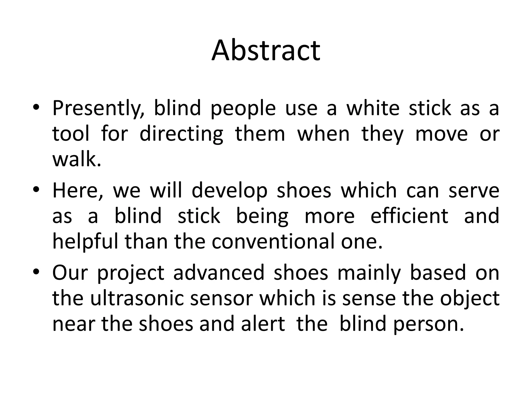 Advance shoes for blind people | PPTX