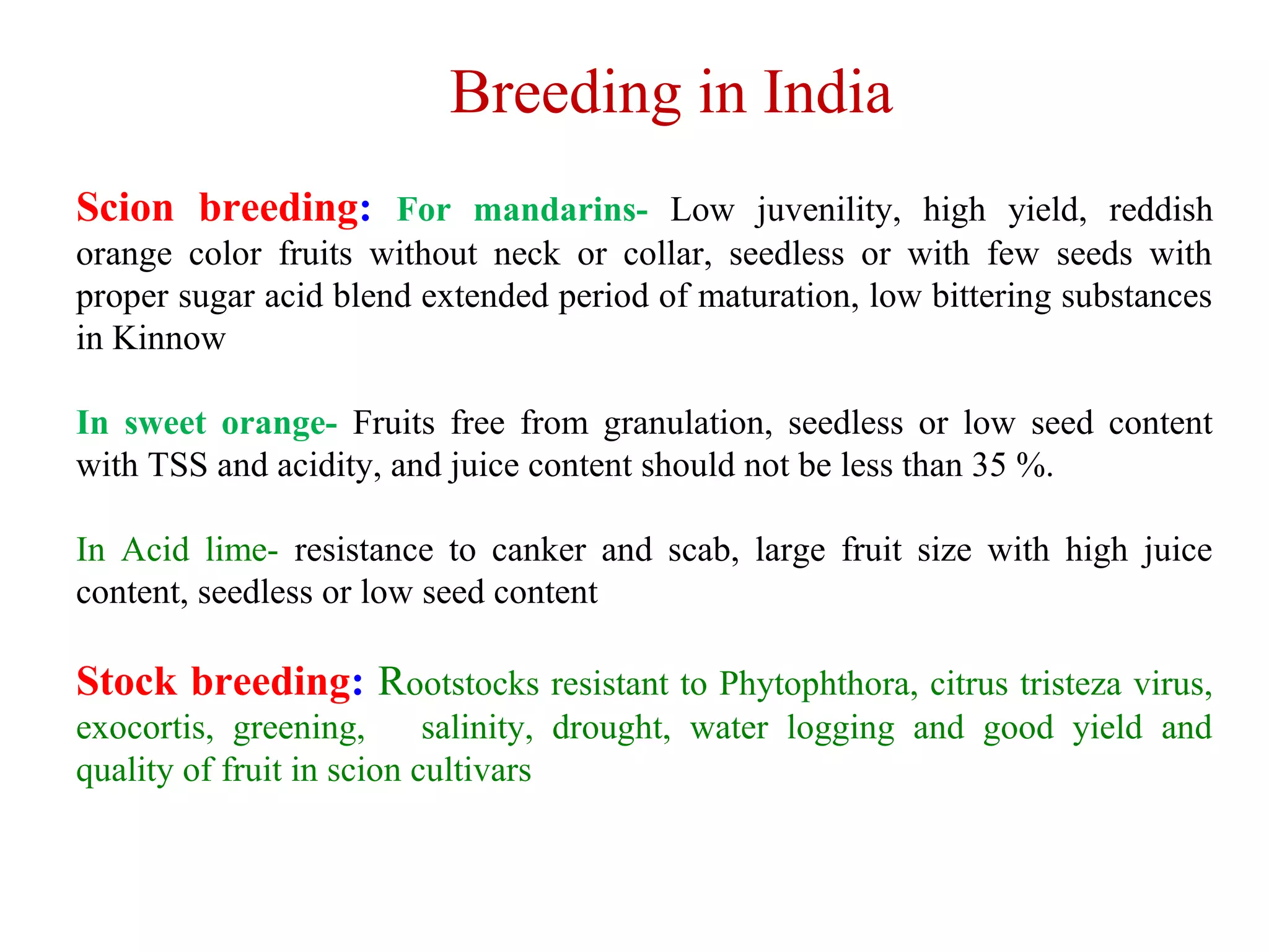 Advances in breeding of citrus | PPT