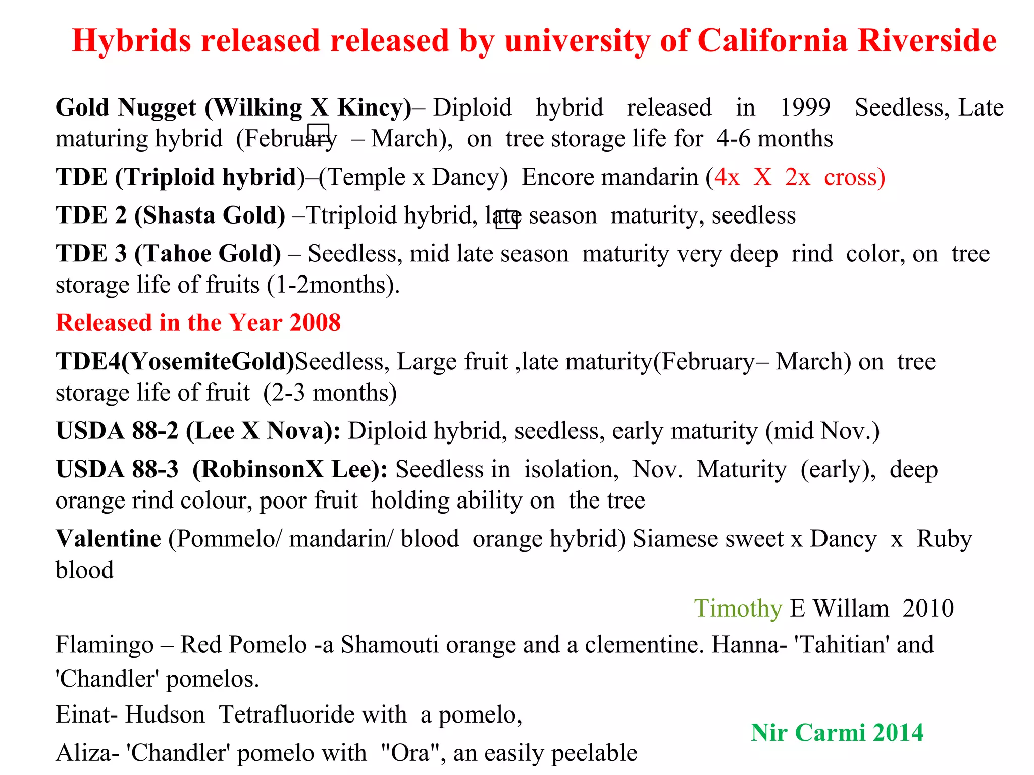 Advances in breeding of citrus | PPT