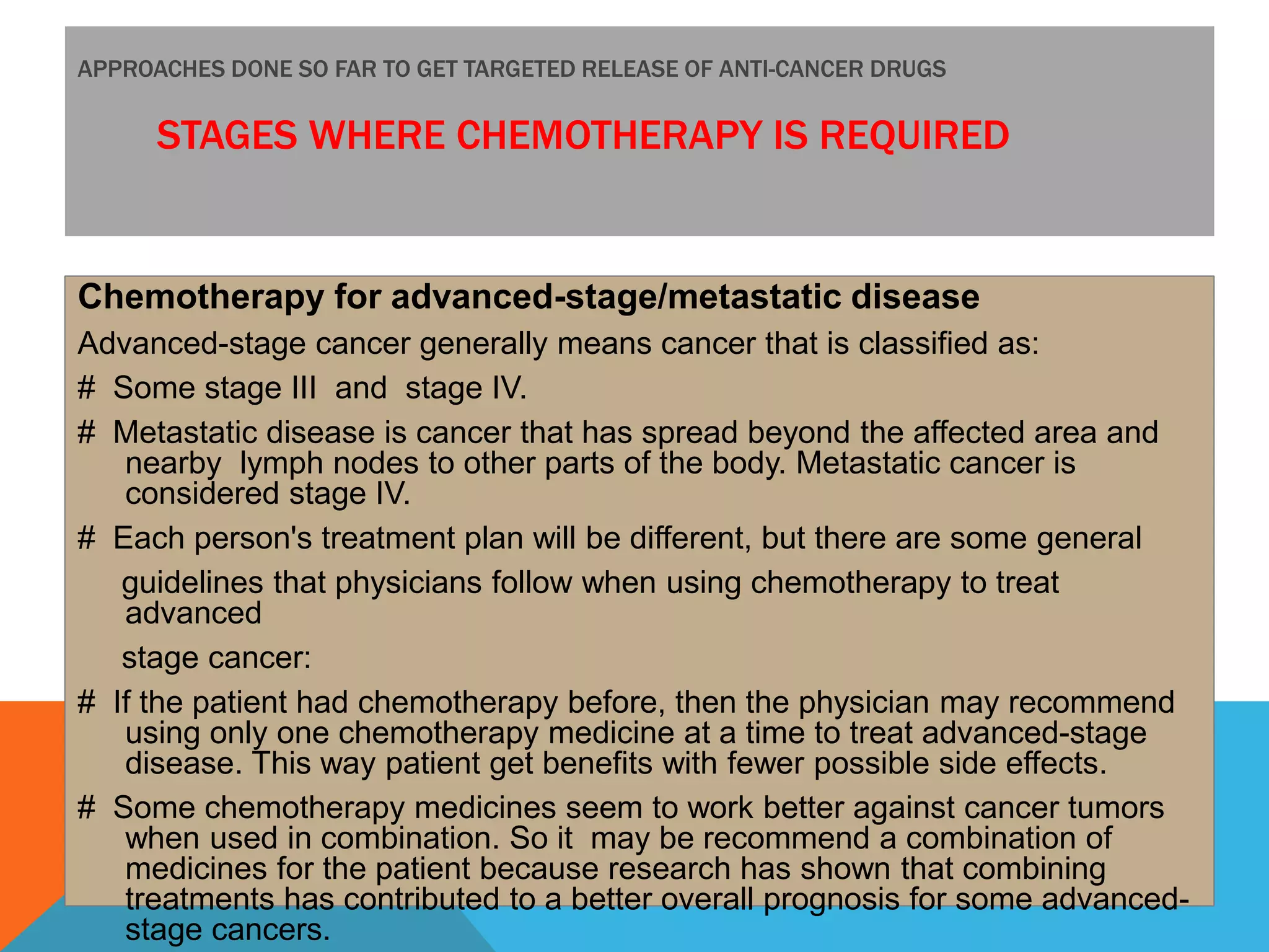 Advances in chemotherapy techniques and common chemotherapy strategies ...