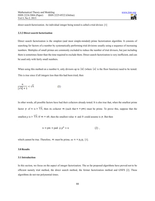 Advances in composite integer factorization | PDF