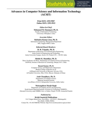 Advances In Computer Science And Information Technology | PDF