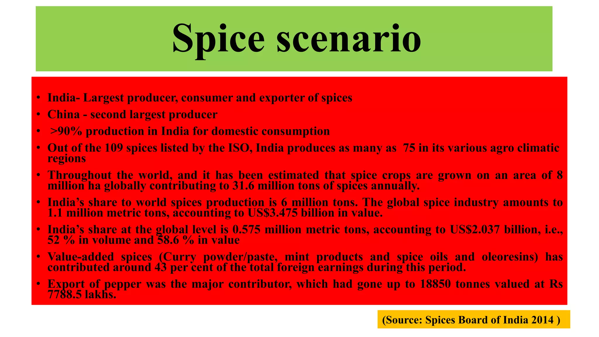 Advances in crop production and improvement of spice crops | PPTX