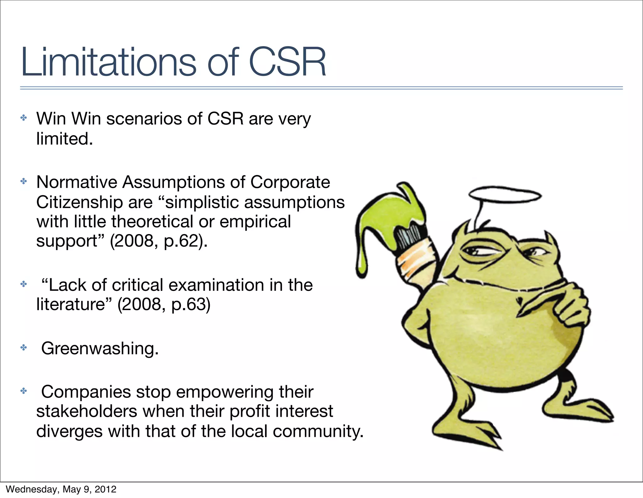 Corporate Social Responsibility: The Good, the Bad and the Ugly | PDF